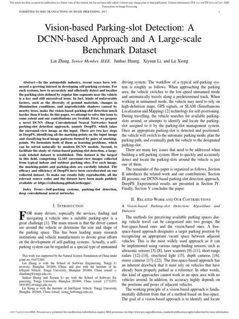 Vision Based Parking Slot Detection A Dcnn Based Approach And A Large Scale Benchmark Dataset