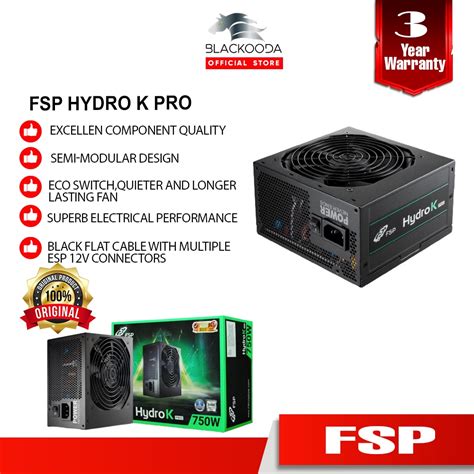 Fsp Hydro K Pro 750w Atx 80 Plus Bronze Non Modular Psu Shopee Malaysia