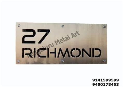 Silver Stainless Steel House Name Plate For Home At Rs 50square Inch