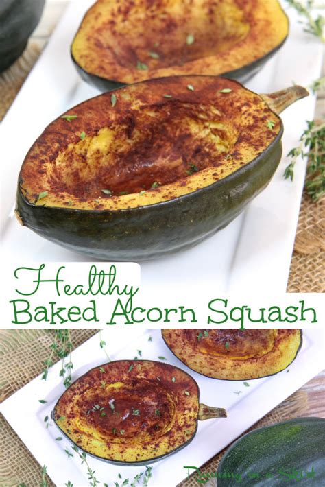 Healthy Baked Acorn Squash Recipe Running In A Skirt