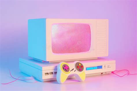 Retro Gaming Console With A Colorful Design On Display In A Creative Setup For Nostalgic Gaming