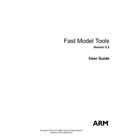 Fast Model Tools User Guide Arm Information Center