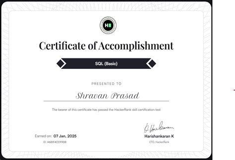 Shravan Prasad On Linkedin Sql Certification Dataanalytics