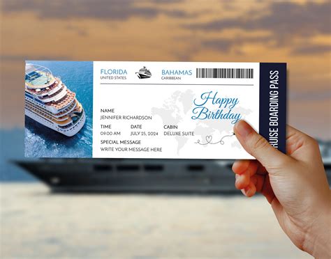 Editable Boarding Pass Cruise Template Printable Cruise Ticket
