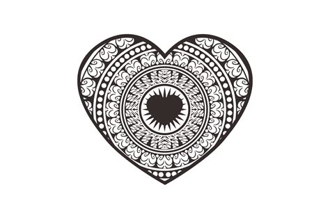 Valentine Day Black Mandala Love Ornament Art Design 22034542 Png