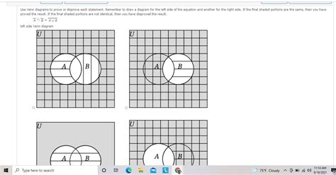 solved use venn diagrams to prove or disprove each