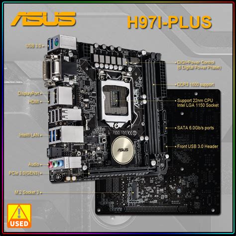 LGA 1150 Motherboard ASUS H97I PLUS Intel H97 Motherboard 2DDR3 16GB