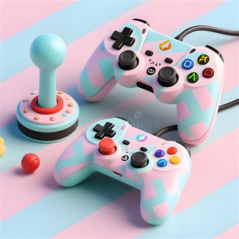 Playful Pastel Gaming Controllers Stock Illustration Illustration Of