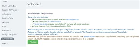 Integración de la PBX virtual de Zadarma y Bitrix24 CRM Zadarma