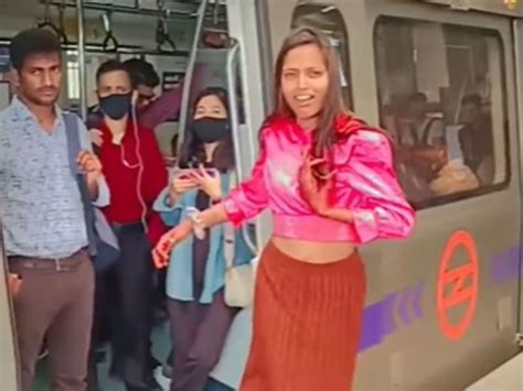 Delhi Metro Viral Video Cringe Influencer Grooves In Crowded