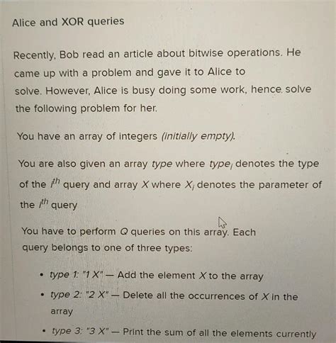 Solved Can You Provide Below Question Alice And Xor