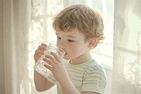 绿色条纹ai数字艺术 喝水简约风格小男孩微笑喝水绿色条纹t恤温馨场景人像照片 Ai人像免费下载 Png格式 1344像素 编号72486220 千图网