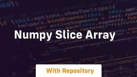 Numpy Slice Array YouTube