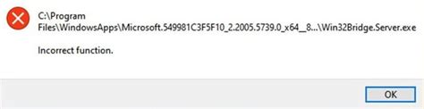Исправление ошибки Win32bridge Server exe в Windows 11 10