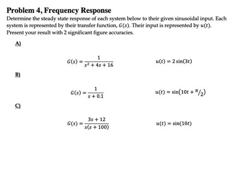 Solved Problem Frequency Response Determine The Steady State