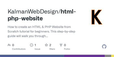 GitHub KalmanWebDesign Html Php Website How To Create An HTML PHP