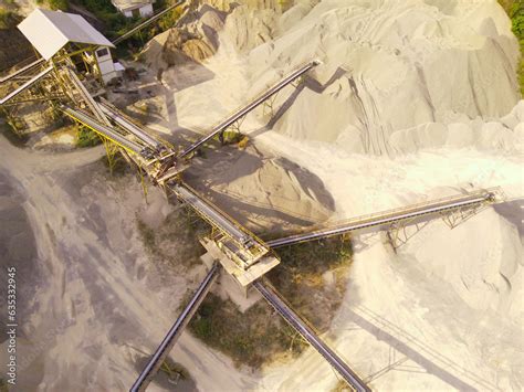 Industrial Extraction And Manufacturing Aerial View Of A Gravel Pit