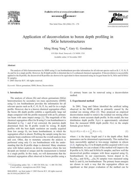 Pdf Application Of Deconvolution To Boron Depth Profiling In Sige Heterostructures Dokumen Tips
