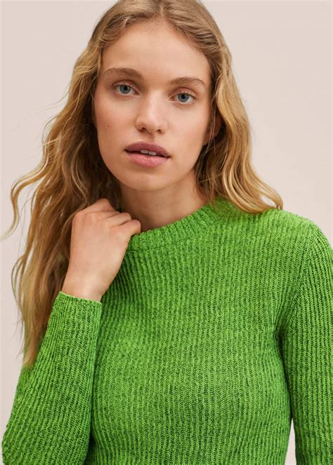 Pull Over Maille Côtelée Femme Mango Outlet France