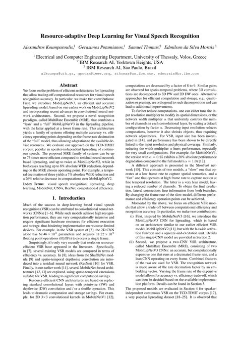 Pdf Resource Adaptive Deep Learning For Visual Speech Recognition