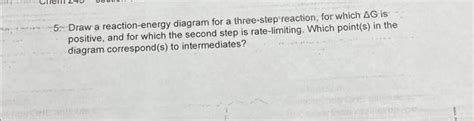 Solved 4 Draw A Reaction Energy Diagram For A One Step Chegg