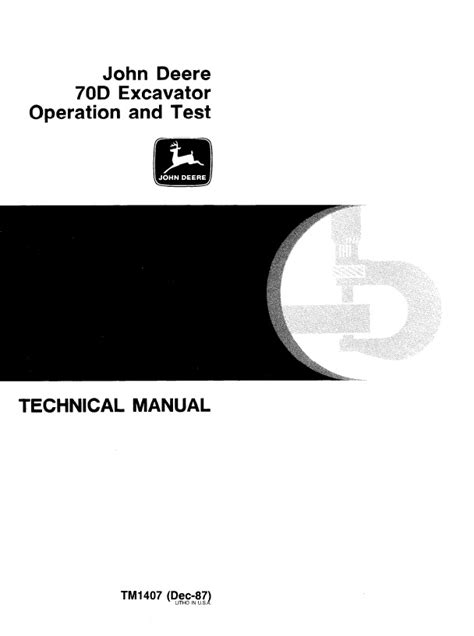 John Deere 70d Excavators Technical Operation And Test Manual Tm1407