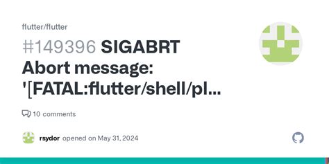 SIGABRT Abort Message FATAL Flutter Shell Platform Android Image