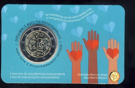 Belgium Belgija 2 Euro 2022 Kartica The Healthcare In Covid