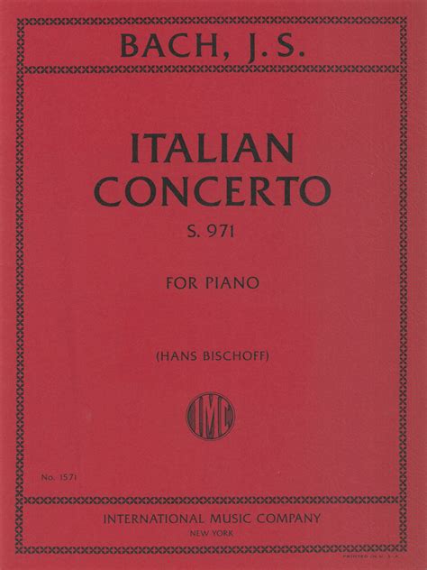 Bach Italian Concerto Bwv 971 Ficks Music