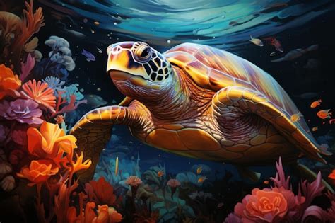 Ilustração de peixes e animais aquáticos Foto Premium