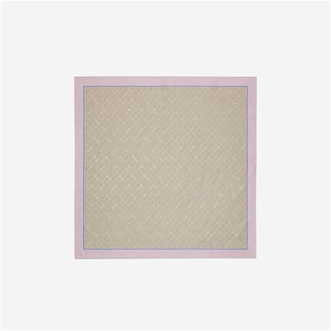 W 구찌 Gg 프린트 홀스빗 실크 까레 베이지 에보니 Gucci Kream