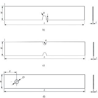 Specimen Dimensions A Un Notch B U Notch C Semicircular Double Download Scientific Diagram