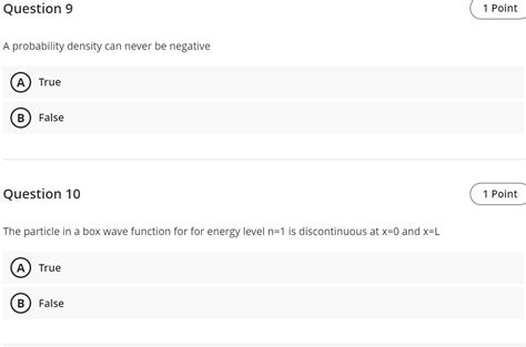 Solved Question 9 1 Point A Probability Density Can Never Be