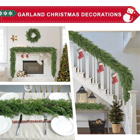 Stylel Star 6 Ft Real Touch Christmas Garland Thick And Lushsoft