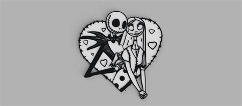 Stl File Jack Skellington And Sally Halloween Heart Halloween Wall