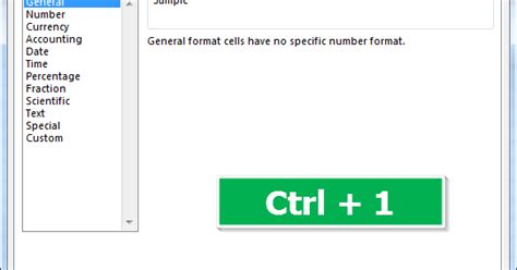 Tombol Shortcut Untuk Mengubah Format Sel Di Excel