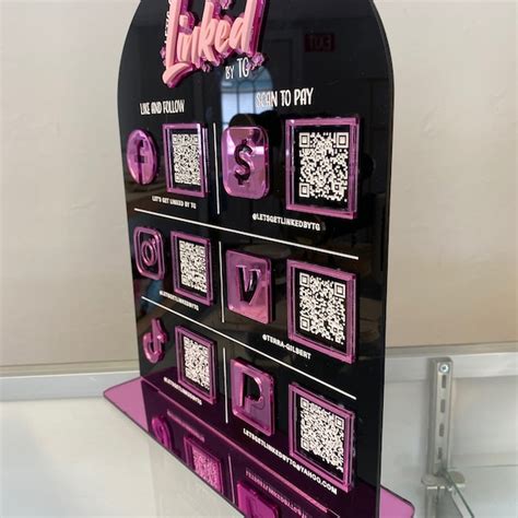 Qr Code Sign Business Acrylic Etsy