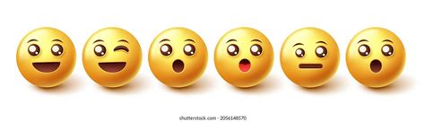 Emoji Characters Vector Set Emoticon 3d Stock Vector Royalty Free