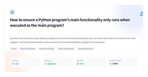 How To Ensure A Python Programs Main Functionality Only Runs When