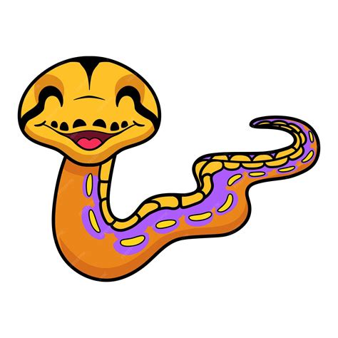 Dessin Animé Mignon Python Réticulé Tigre Albinos Violet Vecteur Premium