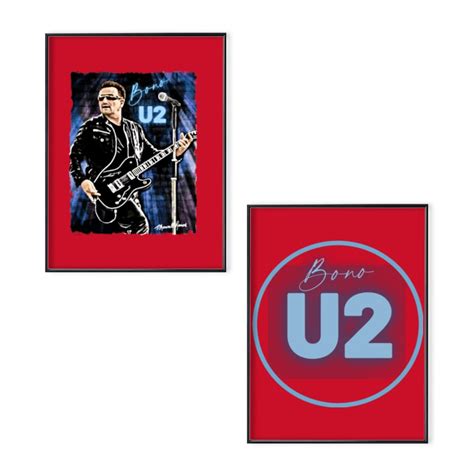 Bono U2 Poster Set U2 Band Rock Poster Set Unisex Poster Set Sold By