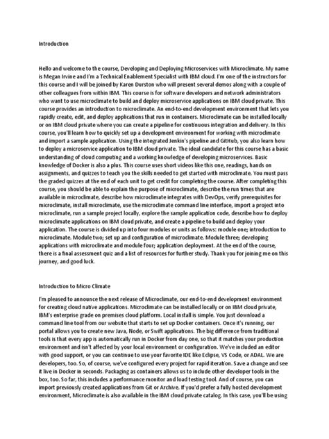 Deploying Microservices With Microclimate Pdf Command Line