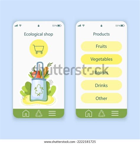 Set Ui Ux Screens Mobile App Stock Vector Royalty Free Shutterstock