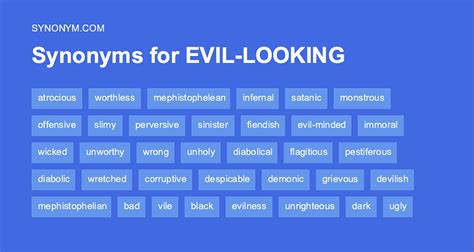 Another Word For Evil Looking Synonyms And Antonyms