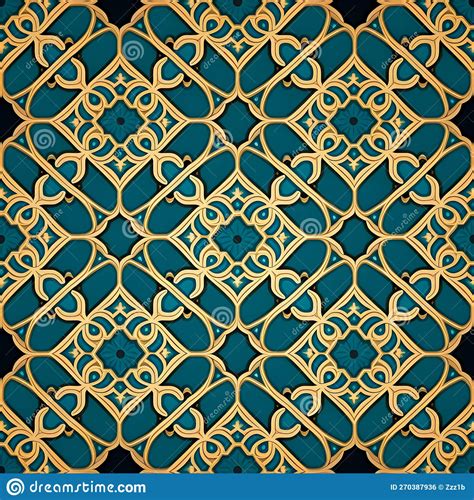 Arabic Ornament Wallpaper And Texture Neural Network Generated Art Stock Illustration