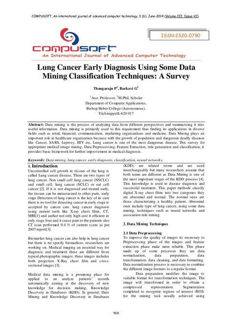 PDF Lung Cancer Early Diagnosis Using Some Data Mining Classification Techniques A Survey