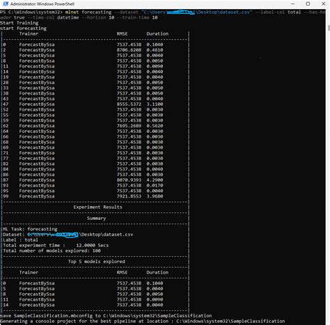 Mlnet Forecasting CLI Doesn T Appear To Work Issue 2287 Dotnet