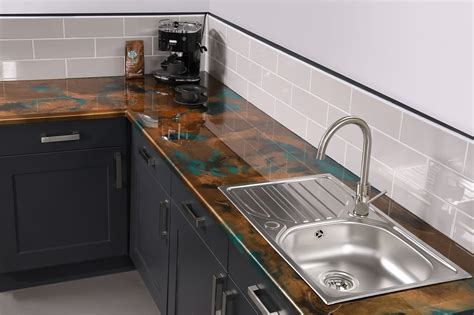 Jaded Copper Metallic Epoxy Resin Countertop Kit Glasscast