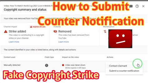 Submit Counter Notification In Hindi Remove Copyright Strike On Youtube Retract Copyright