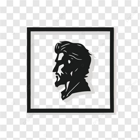 아벨 에이브러햄 링컨의 종이 컷 벡터 흰색 배경에 Ol의 단순한 검은색 아이콘 그림자 없음 작은 프레임 중앙 Png 일러스트 및 벡터 에 대한 무료 다운로드